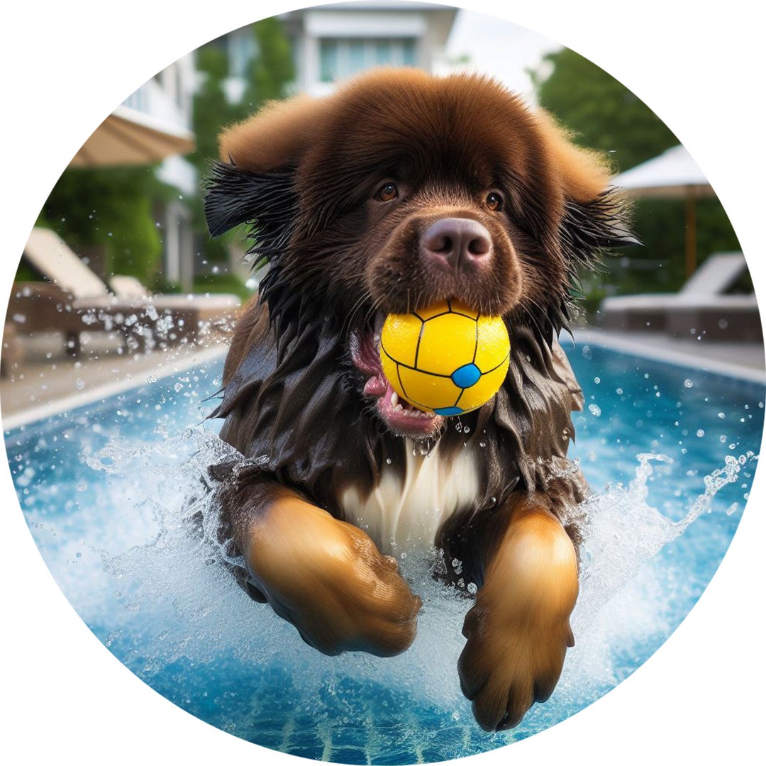 Newfoundland Swimming Dog Sign for Your Wreath or Gift for the Dog ...