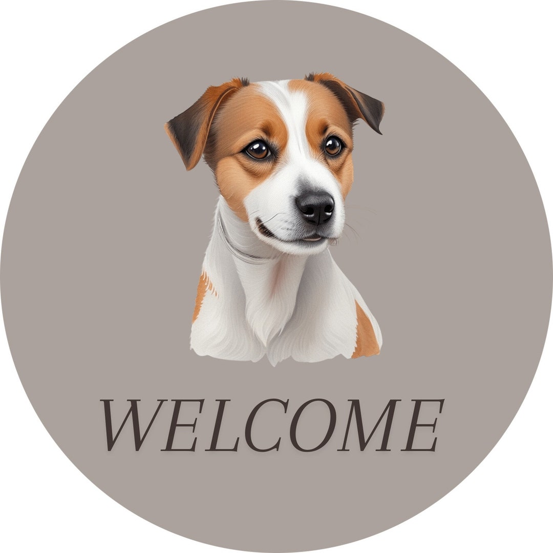Welcome Jack Russell 8 Inch Metal Wreath Sign for Your Wreath or Gift ...