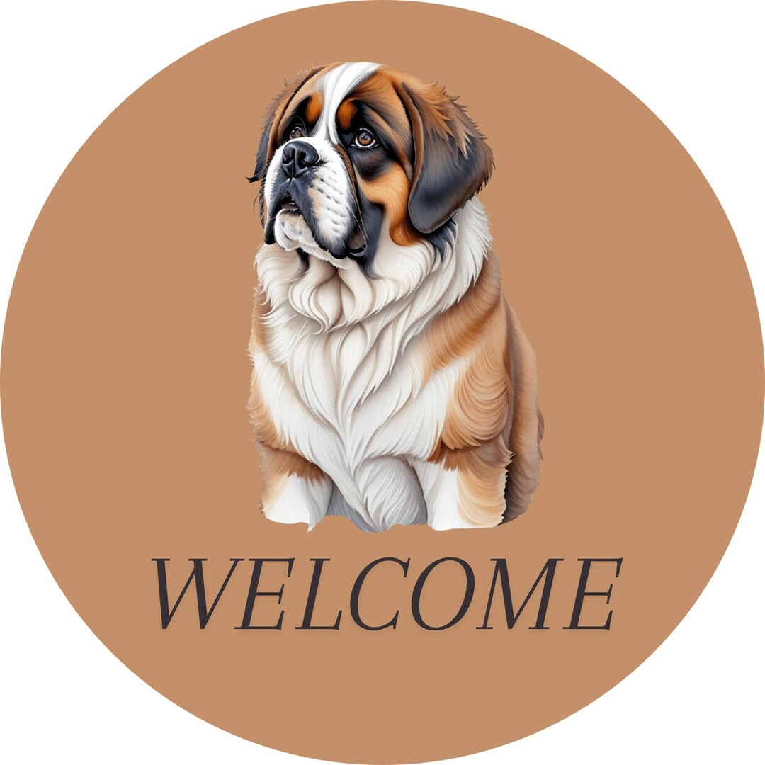 Saint Bernard Dog Sign for Your Wreath or Gift for the Dog Lover in ...