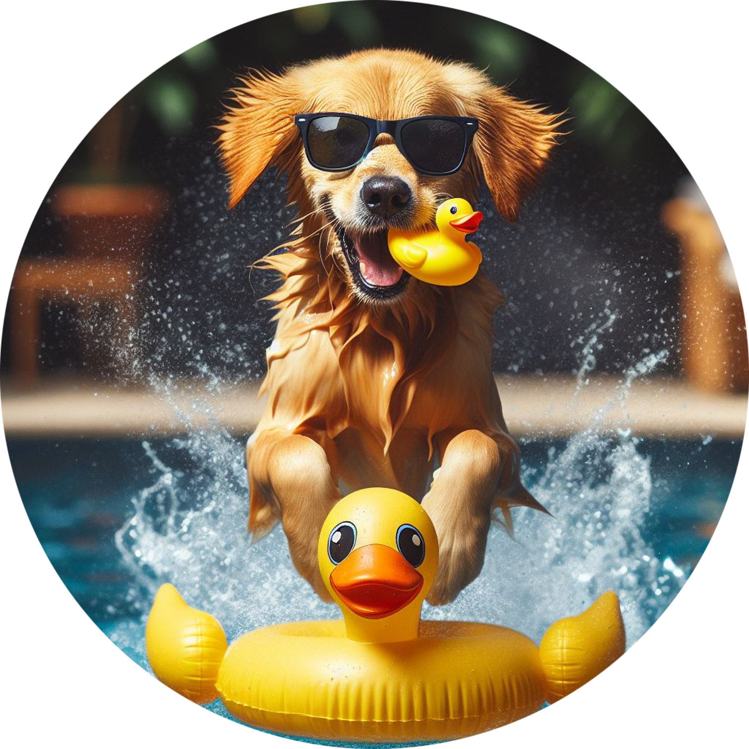 Golden Retriever Swimming Dog Sign for Your Wreath or Gift for the Dog ...