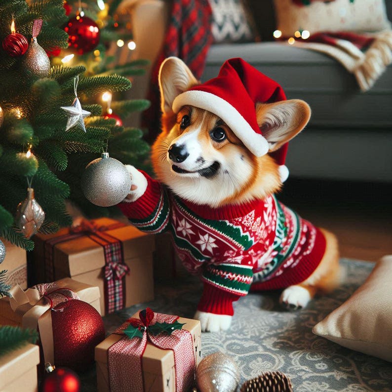 Corgi Christmas Coasters | Dog Lover Holiday Decor Set - Etsy