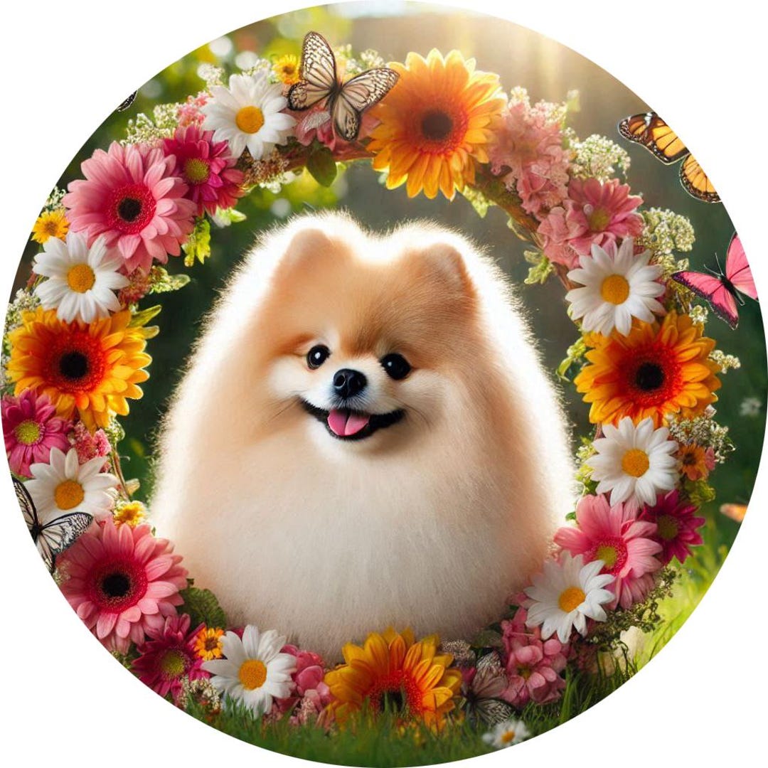 Pekingese Surrounded Daisy 8 Inch Metal Wreath Sign | Home Decor | Wall ...