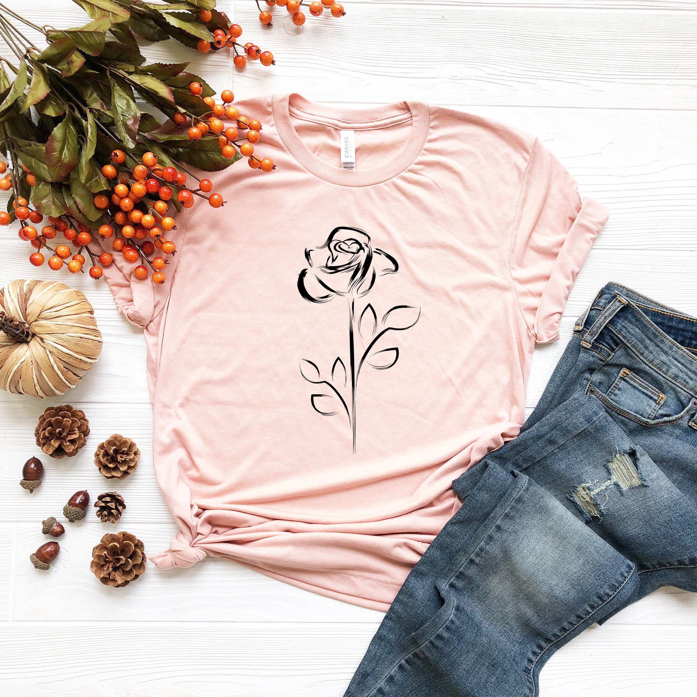 Rose Shirt Flowers Shirt Rose T-shirt Flower Tees Rose - Etsy
