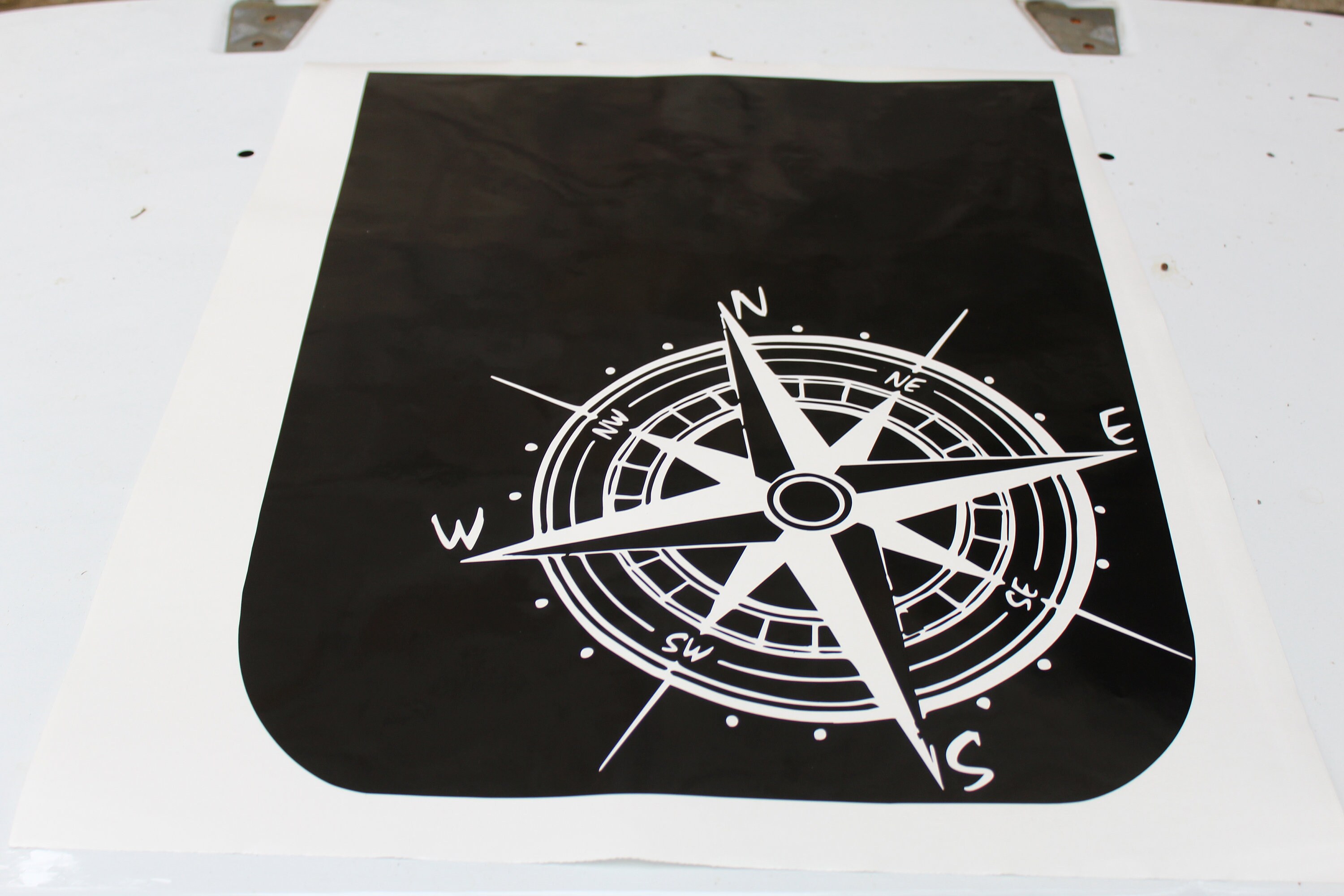 Off Center Distressed Compass Black Out Hood Decal Compatible - Etsy