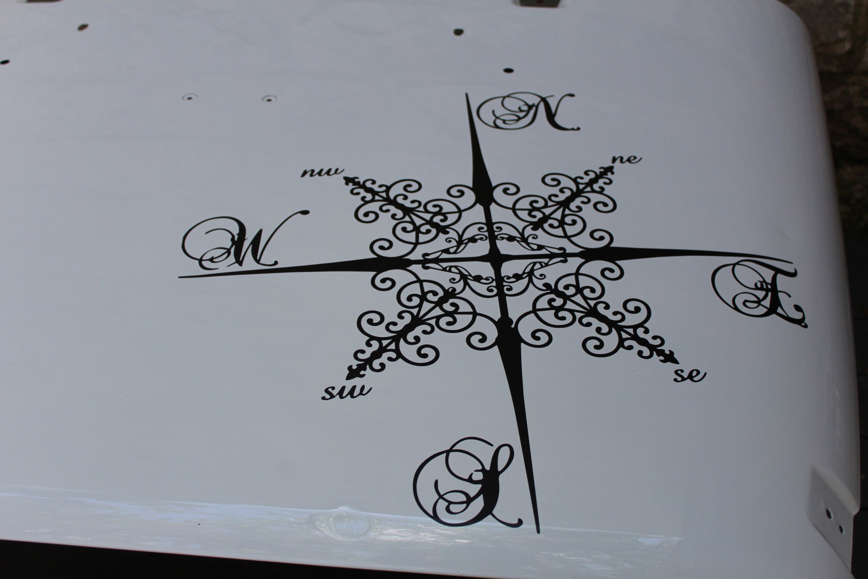 Scroll Work Gothic Compass Hood Decal for Car Truck RV or - Etsy