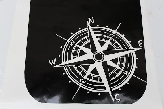 Off Center Distressed Compass Black Out Hood Decal Compatible - Etsy