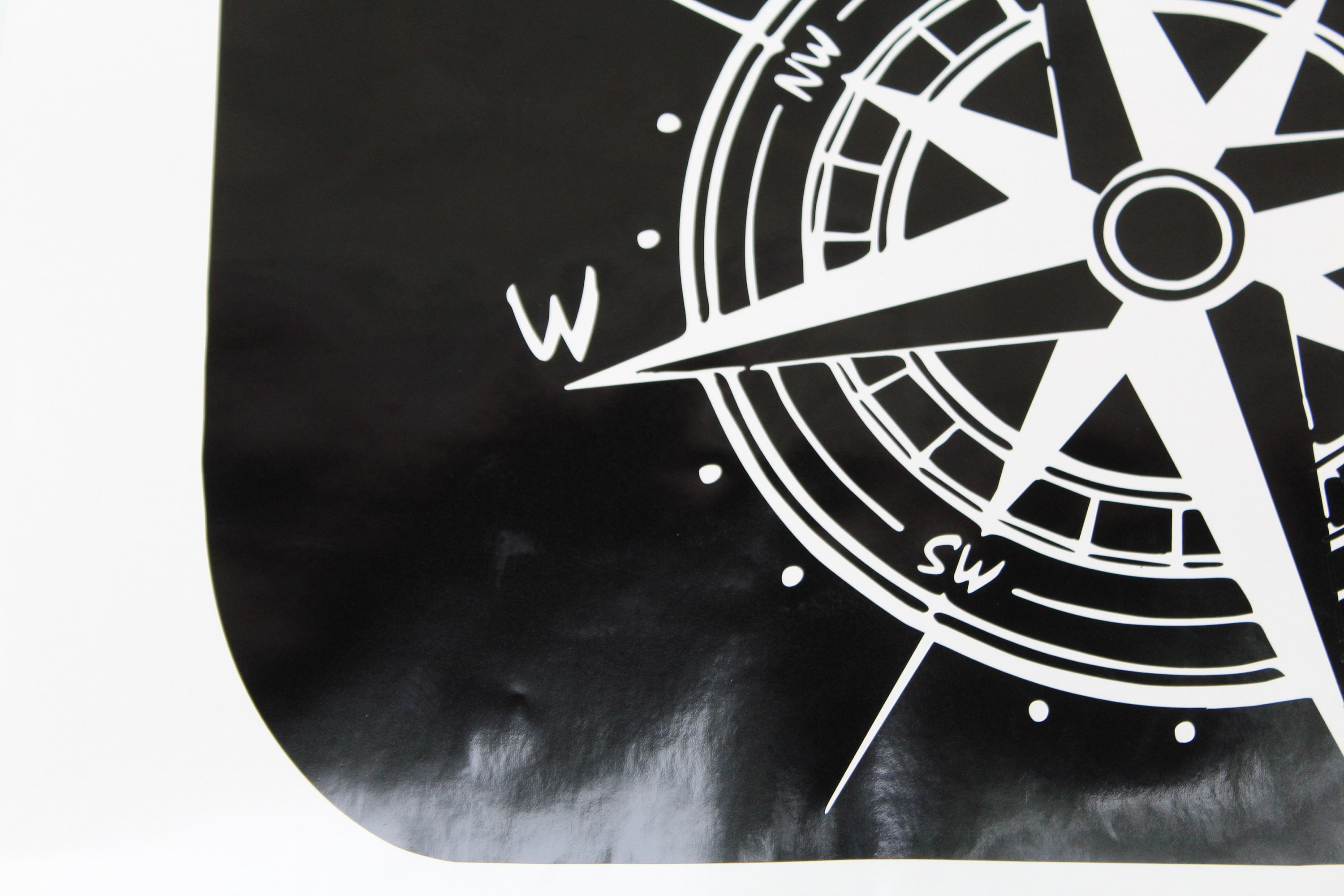 Off Center Distressed Compass Black Out Hood Decal Compatible - Etsy
