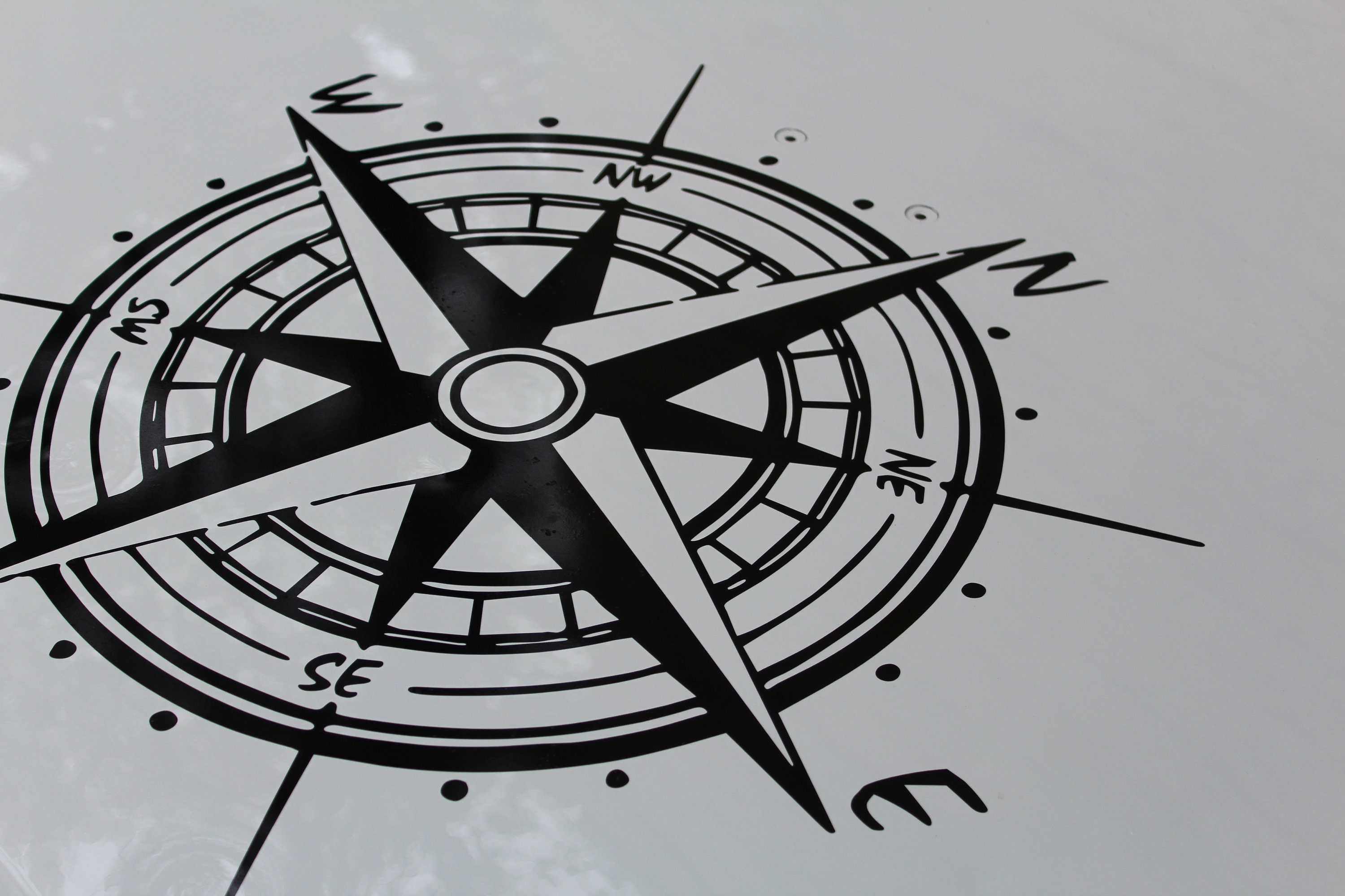 Simple distressed Compass hood decal for Car truck RV or - Etsy.de
