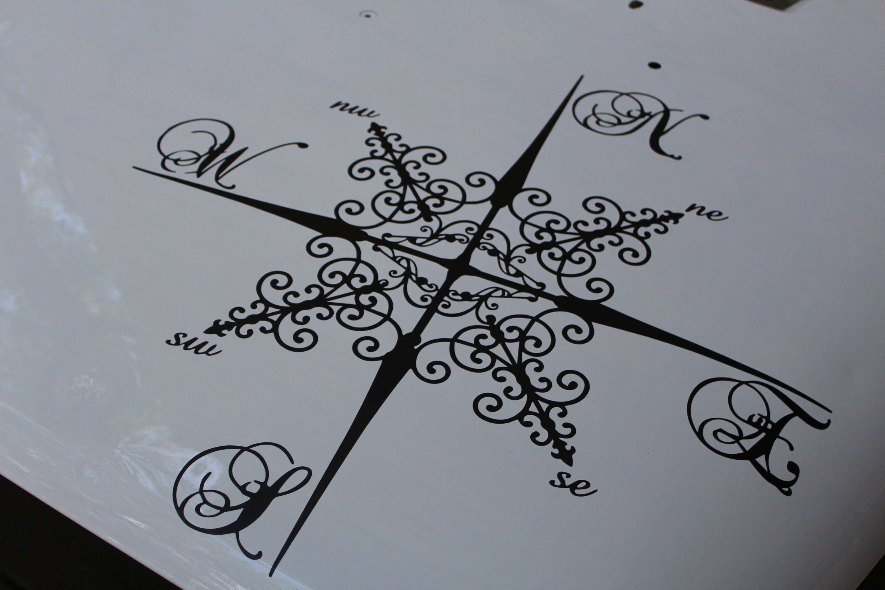 Scroll Work Gothic Compass Hood Decal for Car Truck RV or - Etsy
