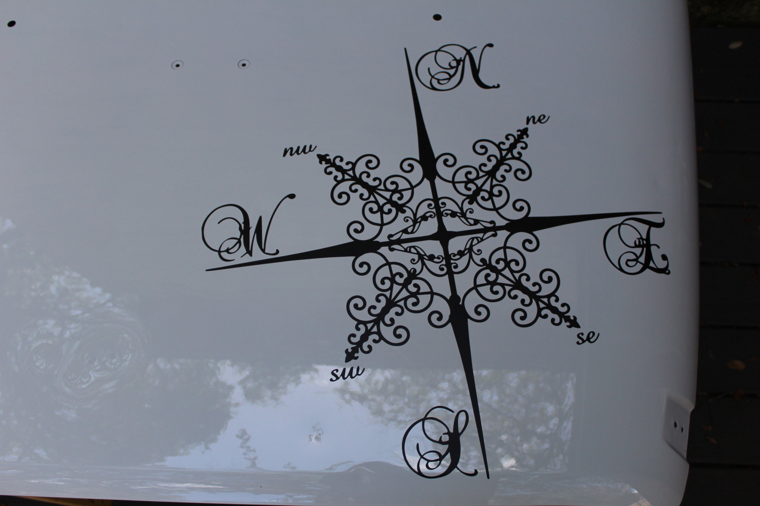 Scroll Work Gothic Compass Hood Decal for Car Truck RV or - Etsy