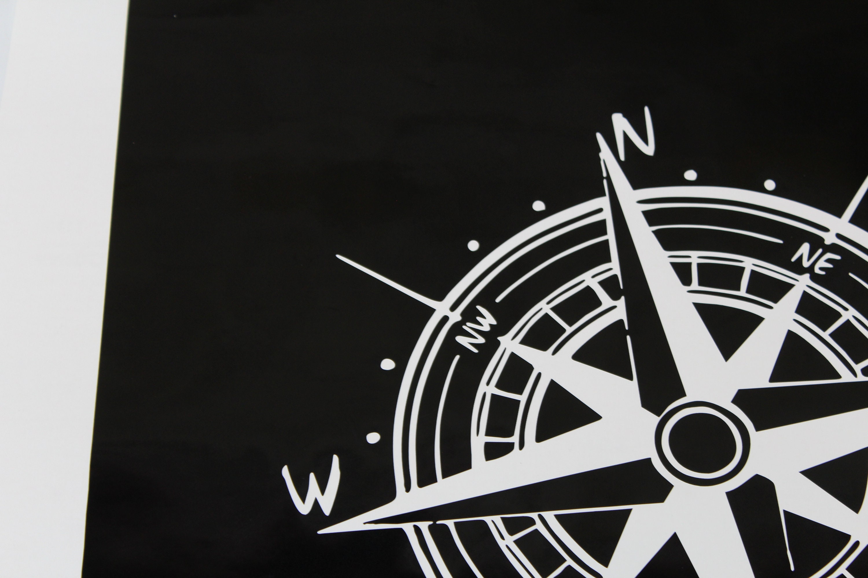Off Center Distressed Compass Black Out Hood Decal Compatible - Etsy