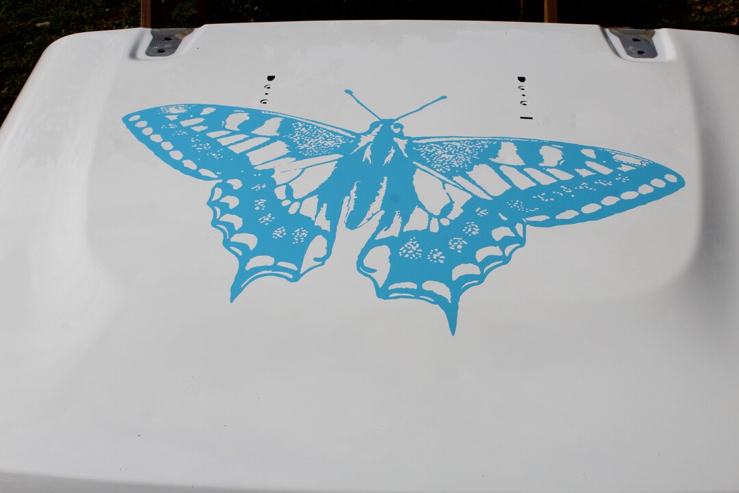 Very Large Hand Drawn Butterfly Hood Decal for Car, Truck, RV or Jeep ...