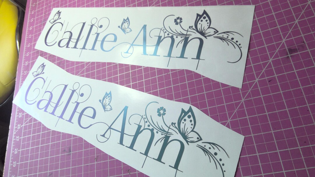 Custom Set of 2 Callie Ann Name Decal With Butterflies - Etsy