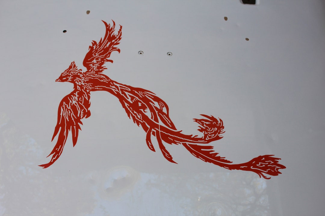 Large Flying Phoenix Mythical Bird Hood Decal for Car, Truck, RV or ...