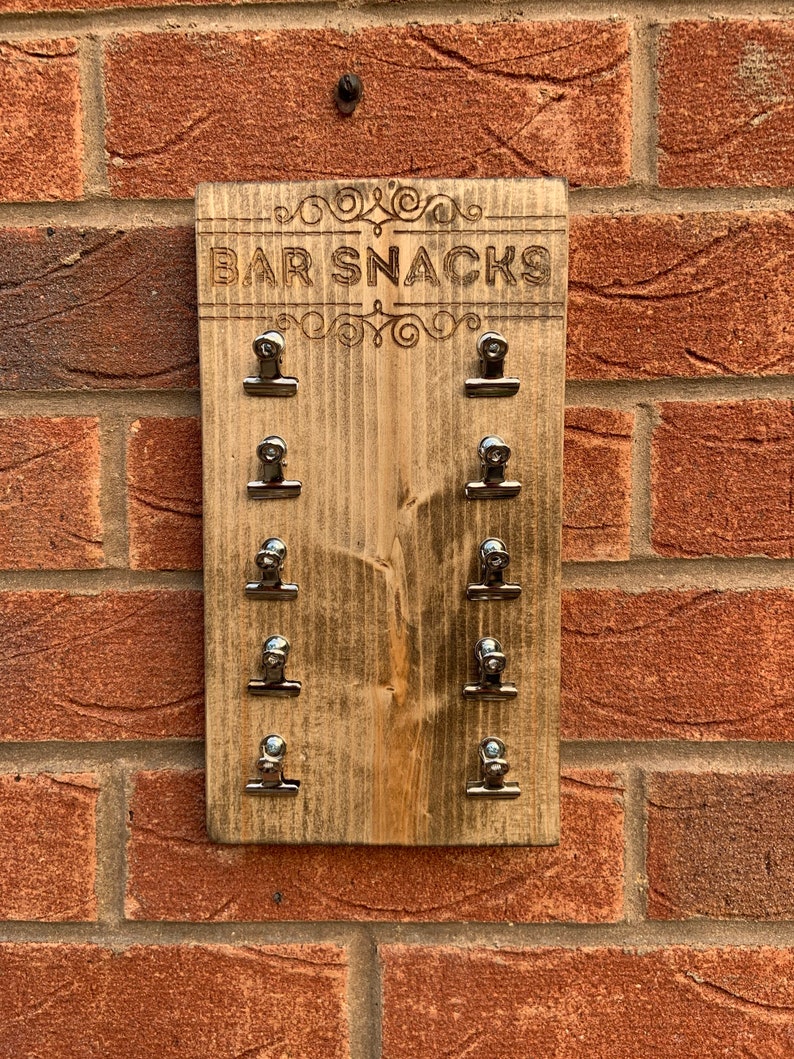 Bar Snacks Holder / Dispenser/ Clip Board Wall Mounted Ideal - Etsy