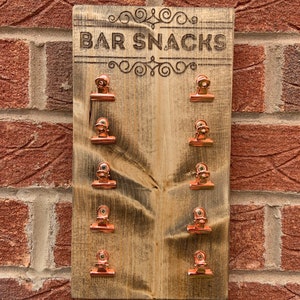 Bar Snacks Holder / Dispenser/ Clip Board - Wall Mounted Ideal for Home ...