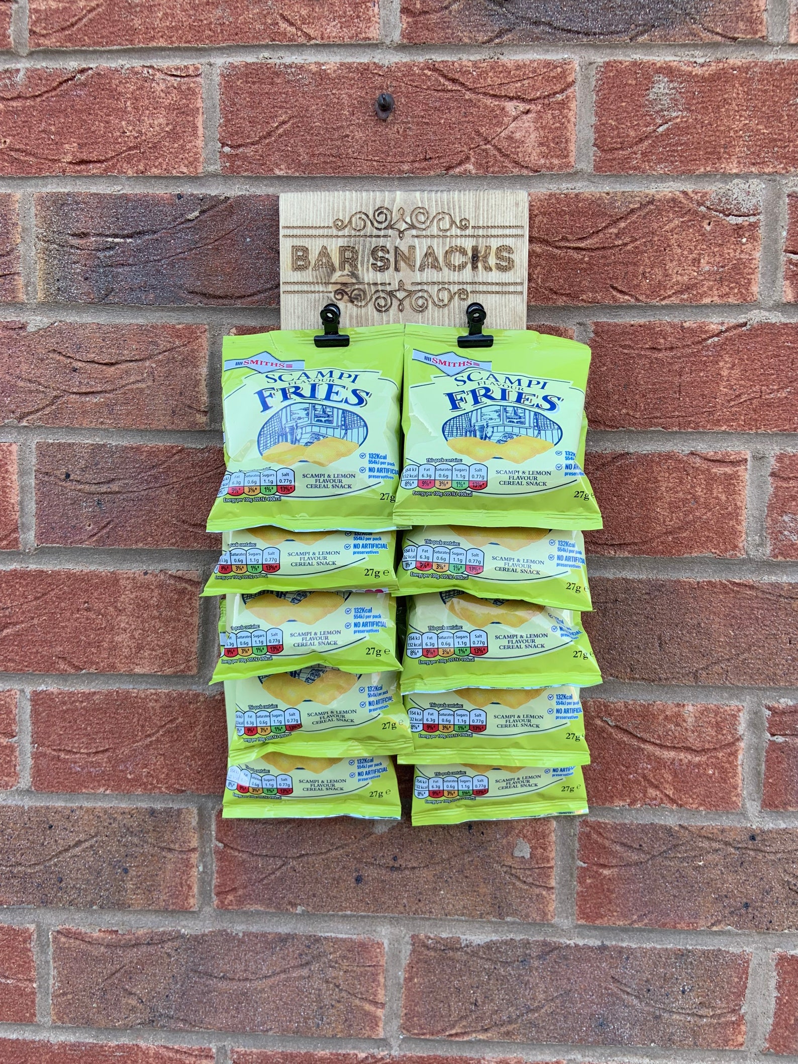 Bar Snacks Holder / Dispenser/ Clip Board Wall Mounted Ideal for Home ...