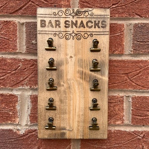 Bar Snacks Holder / Dispenser/ Clip Board Wall Mounted Ideal for Home ...