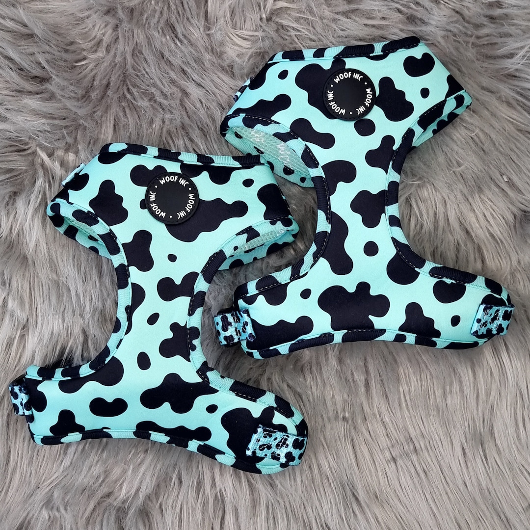 Cow Print Dog Harness, Green Dog Harness, Small Dog Harness, Girl Dog ...