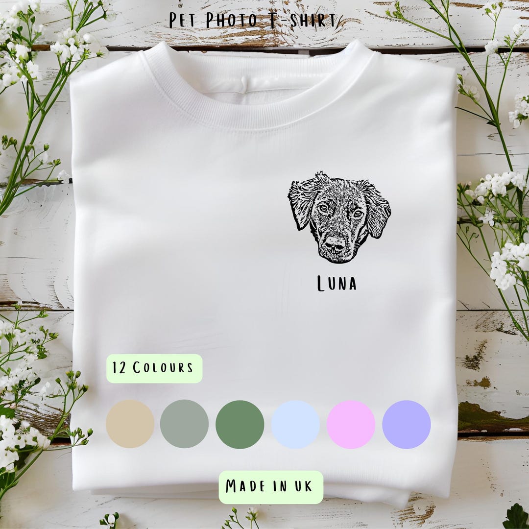 Personalised Pet Portrait Shirt, Custom Pet Portrait T Shirts, Custom ...
