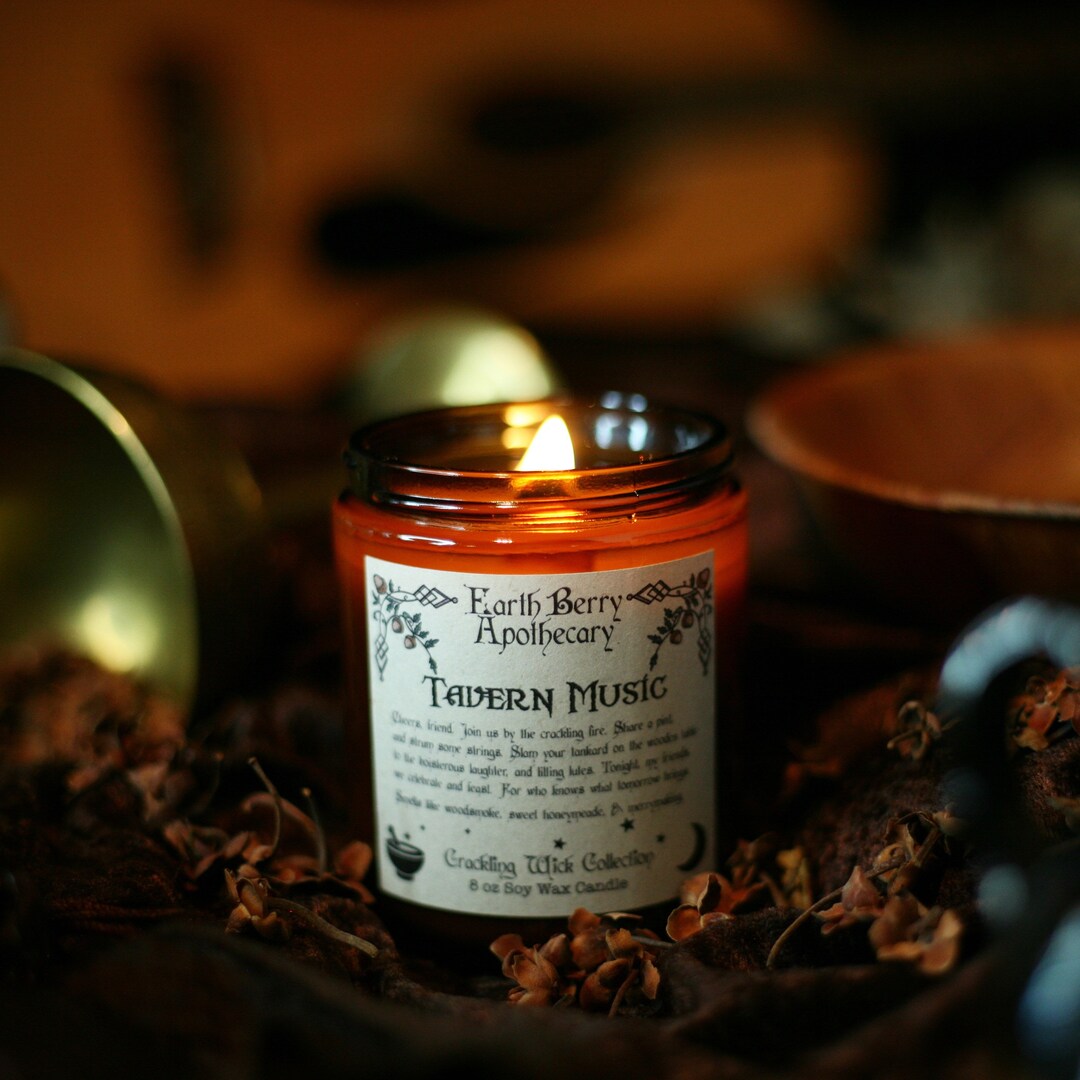 Tavern Music Candle: Amber Honey & Woodsmoke Scented Soy Candle - Etsy