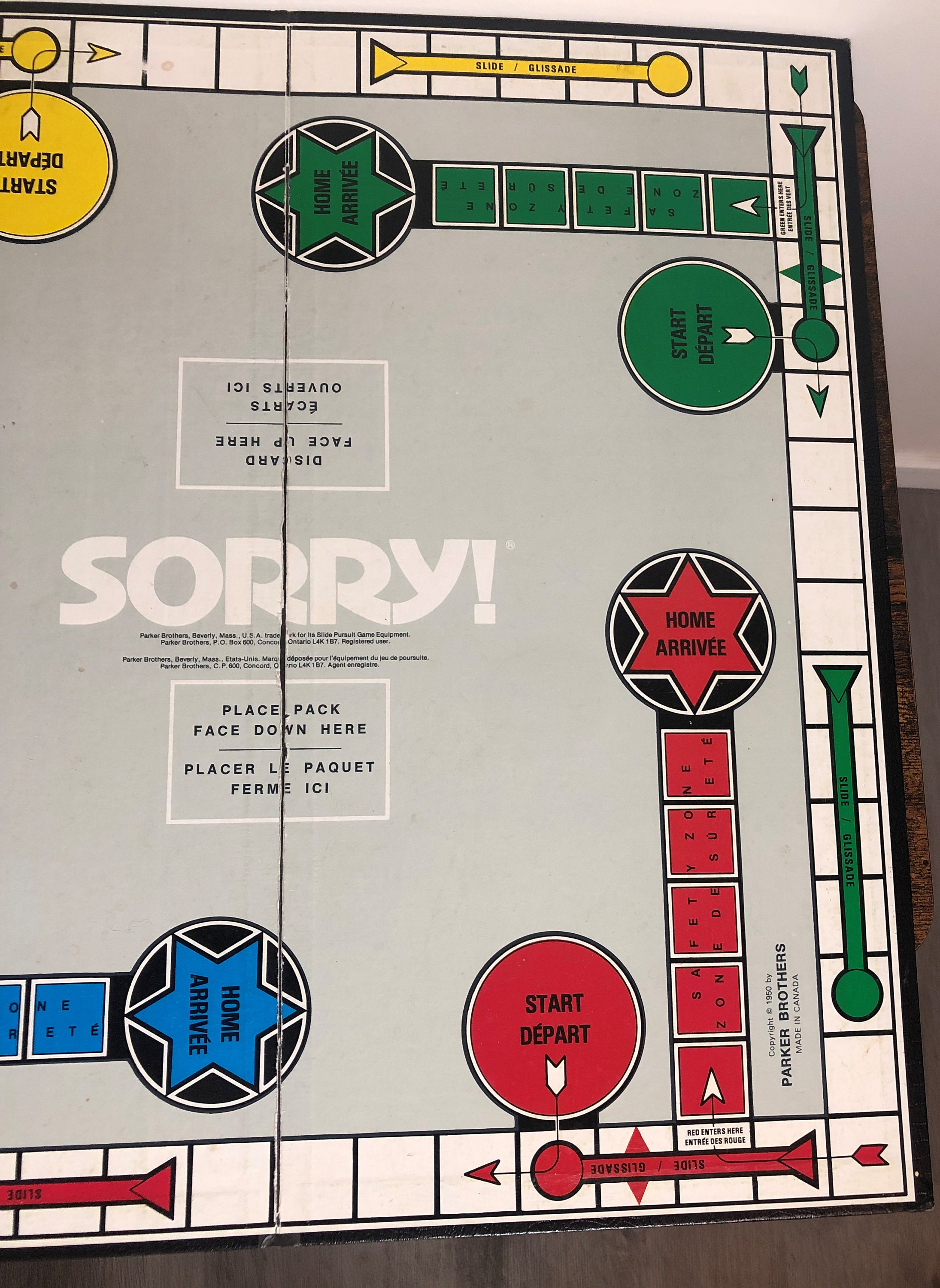 Vintage 1972 Sorry Board Game. Parker Brothers Retro Game Night. Family ...