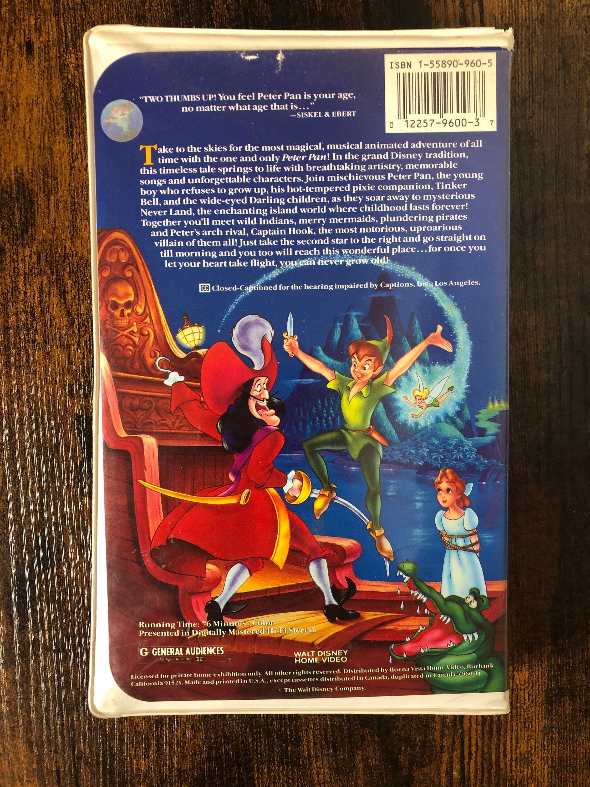 Walt Disney VHS Peter Pan Classic Disney in Clamshell Case. - Etsy