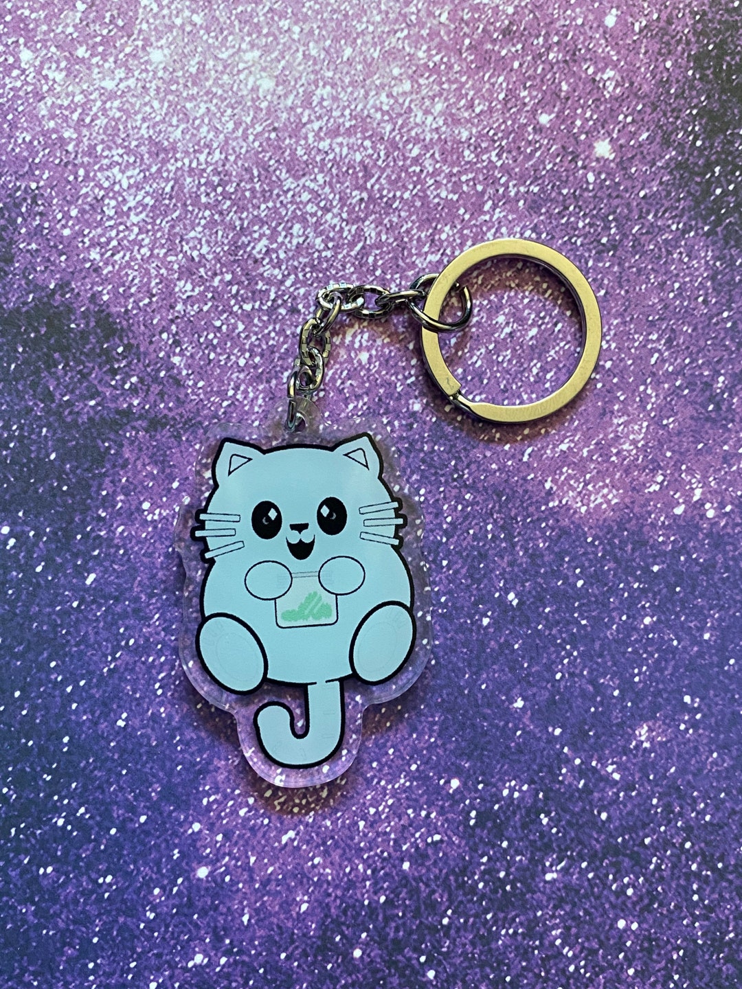Cute Cat With 420 Catnip Weed Humour Keychain - Etsy
