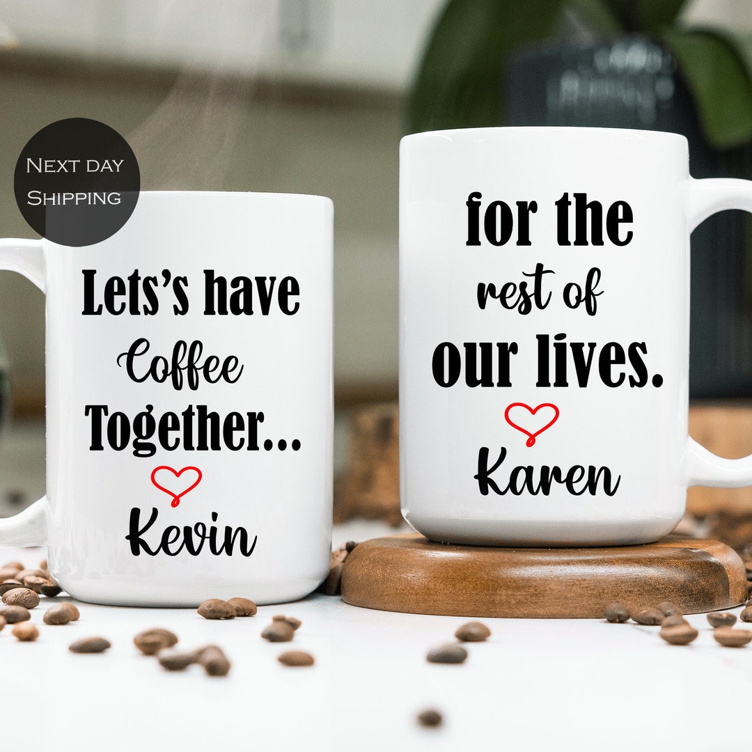 Couples Coffee Mug Set, Engagement Gift Idea, Wedding Gift, Engagement ...
