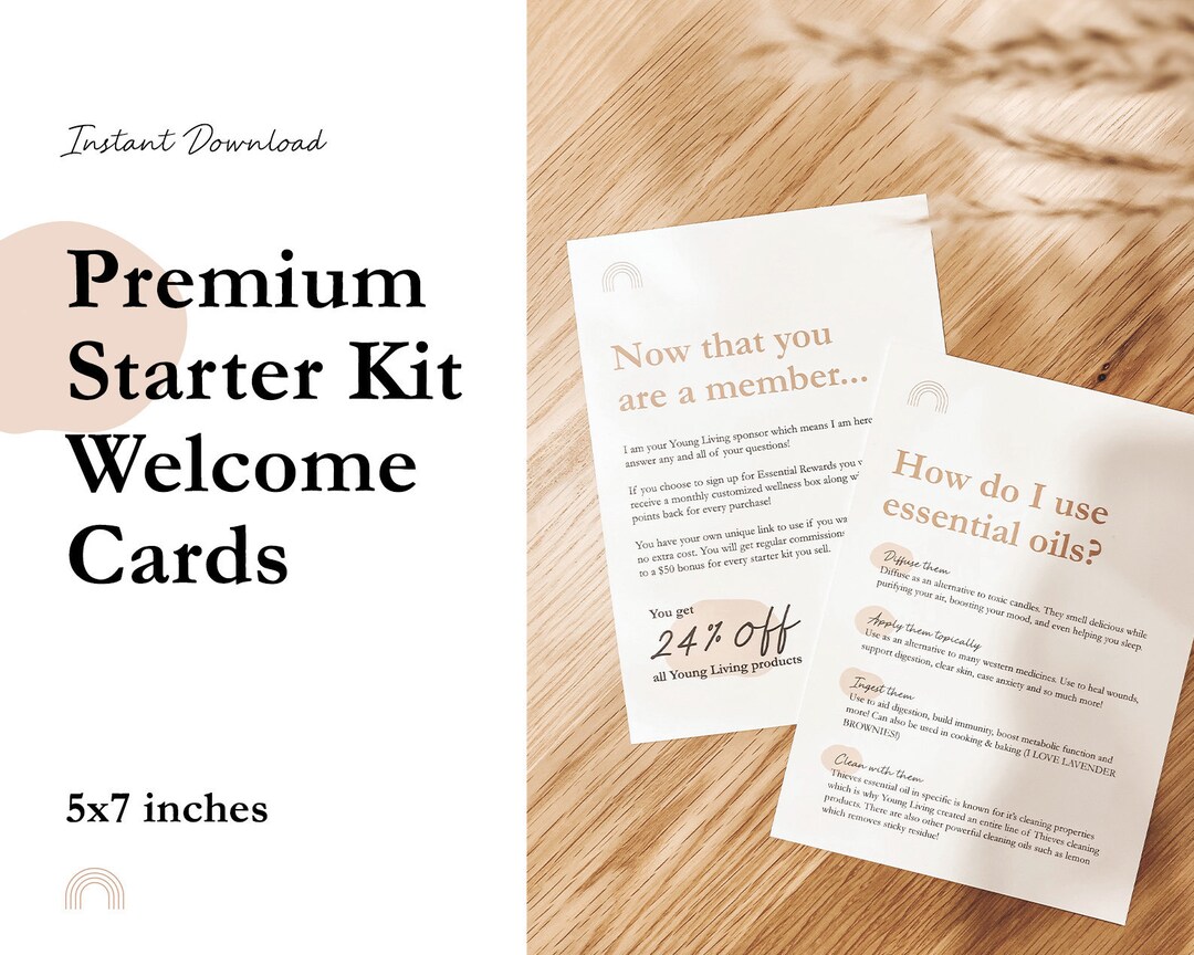 Premium Starter Kit Welcome Cards | 2020 | Young Living Welcome Cards ...