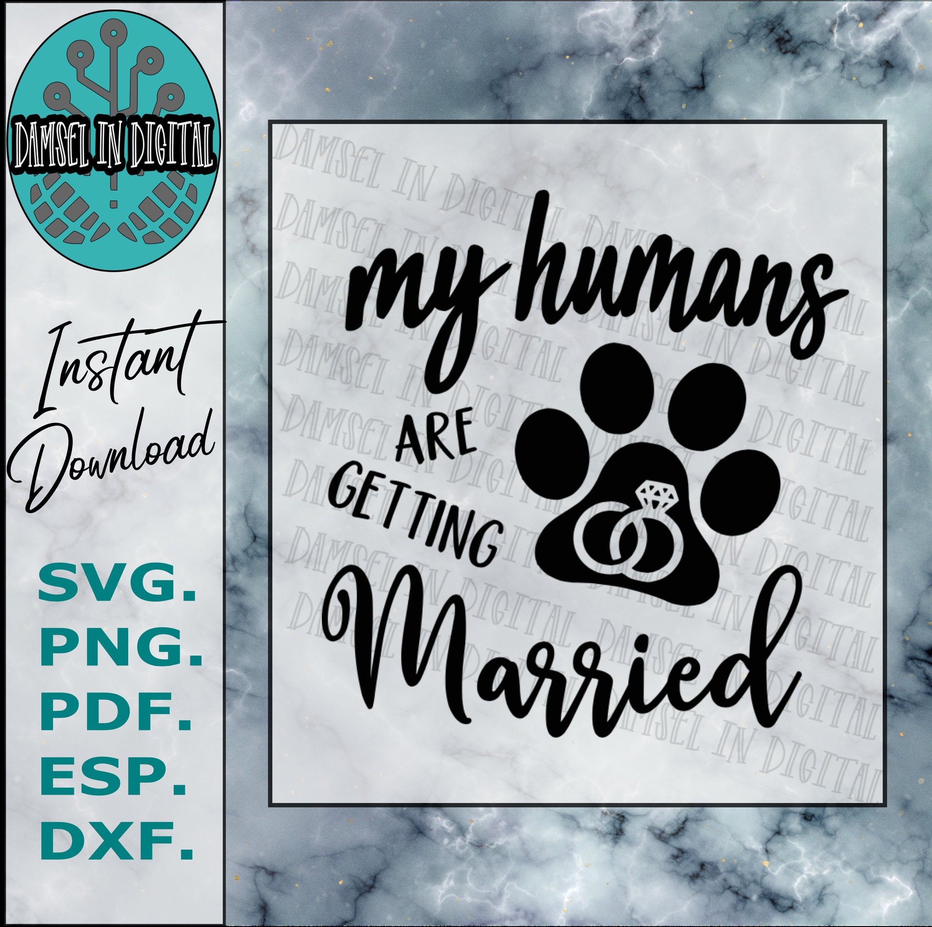 My Humans Are Getting Married Dog Paw Print SVG, Save the Date, Wedding ...