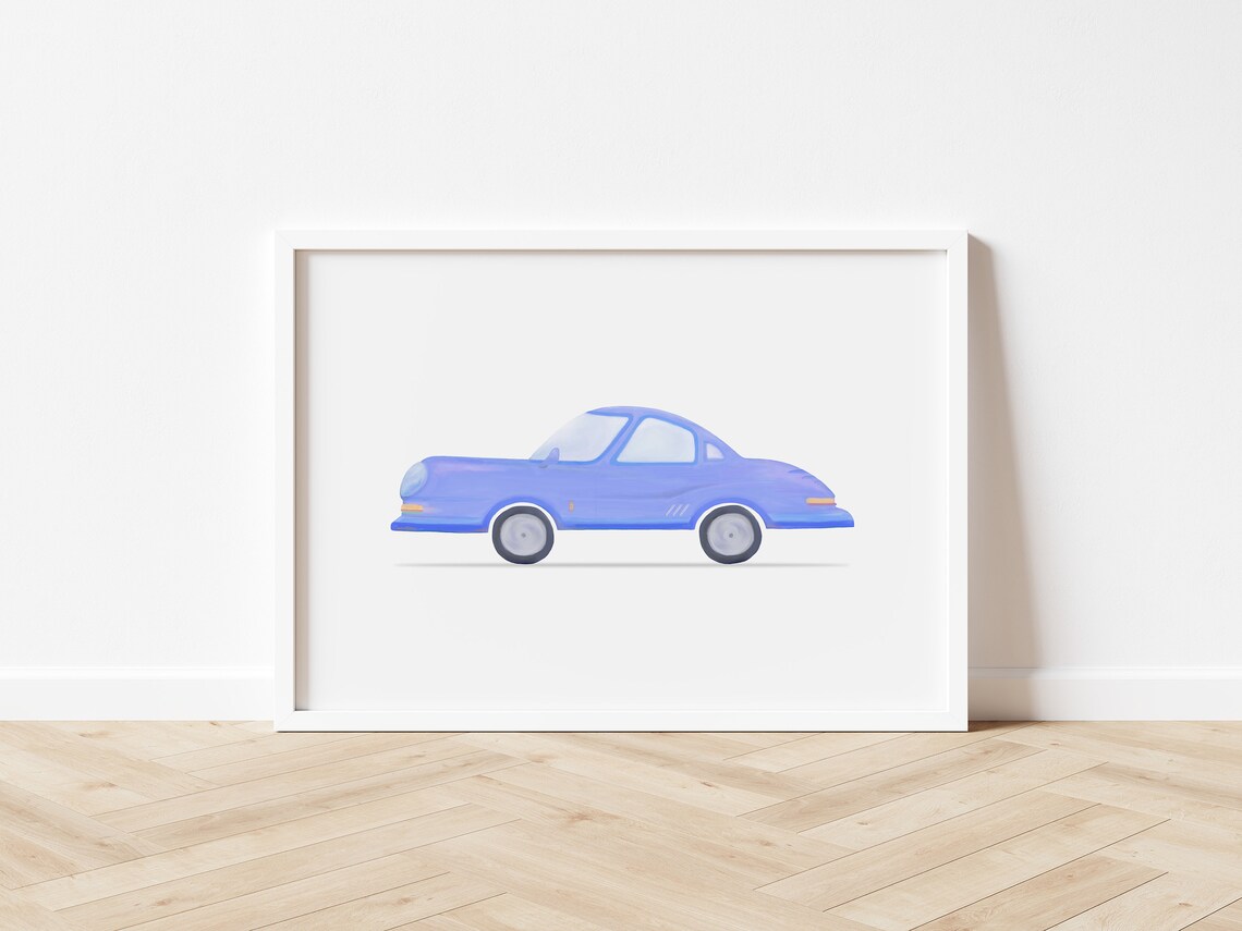 Car Print, Classic Car Print, Old Car Print, Car Illustration, Vehicle ...