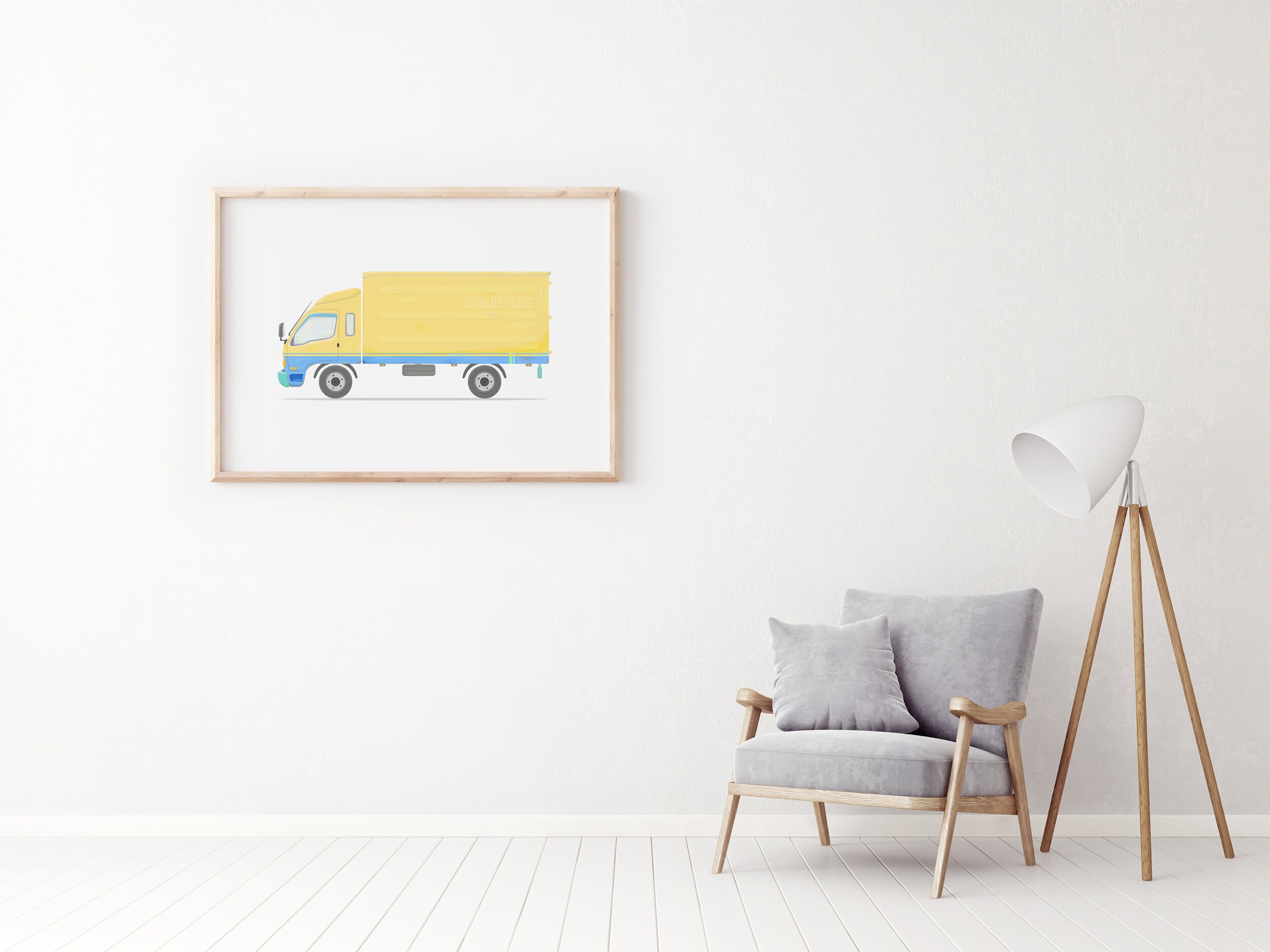 Truck Print Vehicle Print Transportation Print Yellow - Etsy