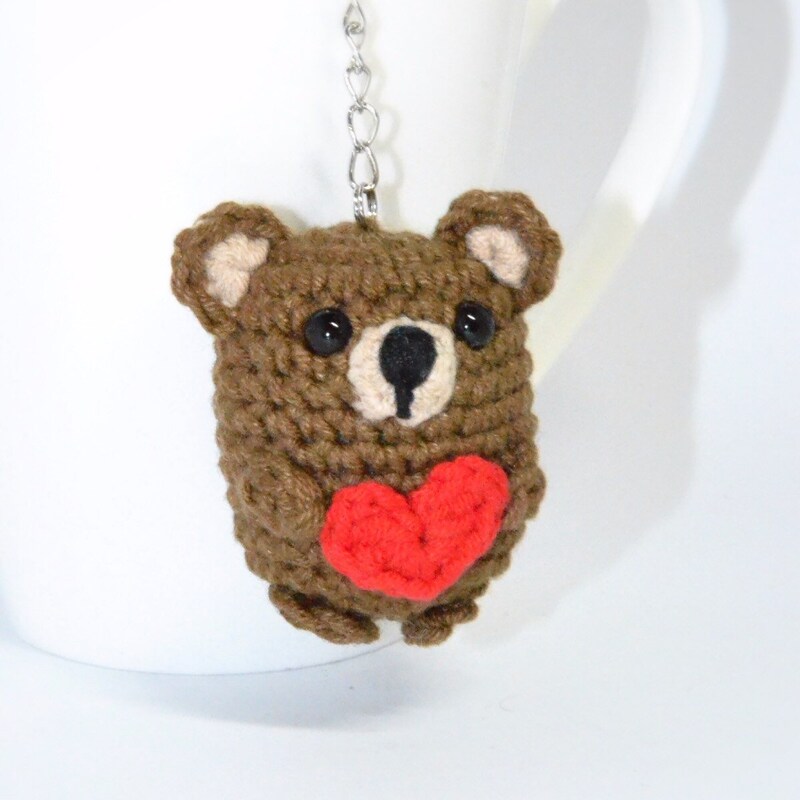 Teddy Bear Keychain - Etsy