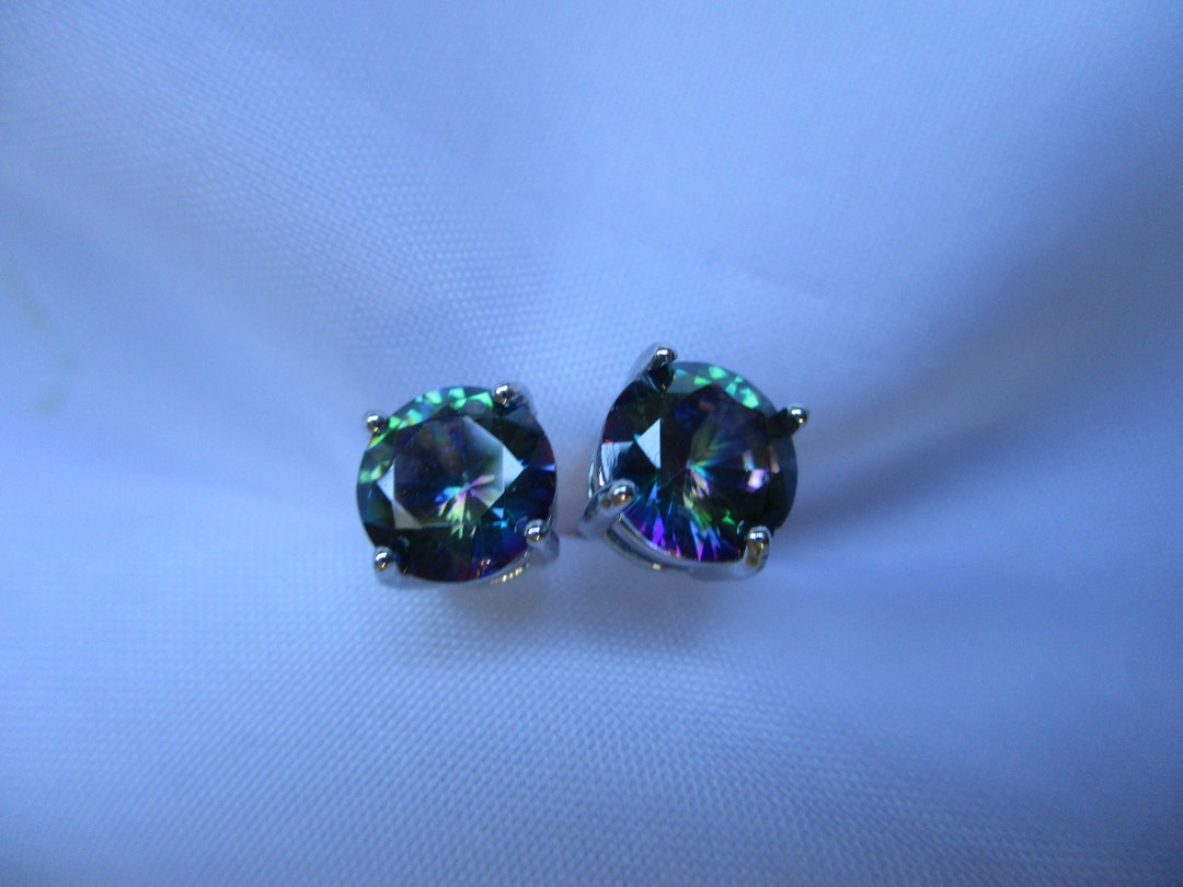 Stud Earring's Mystic Topaz Earrings Lot's of Pretty Colorshine and ...