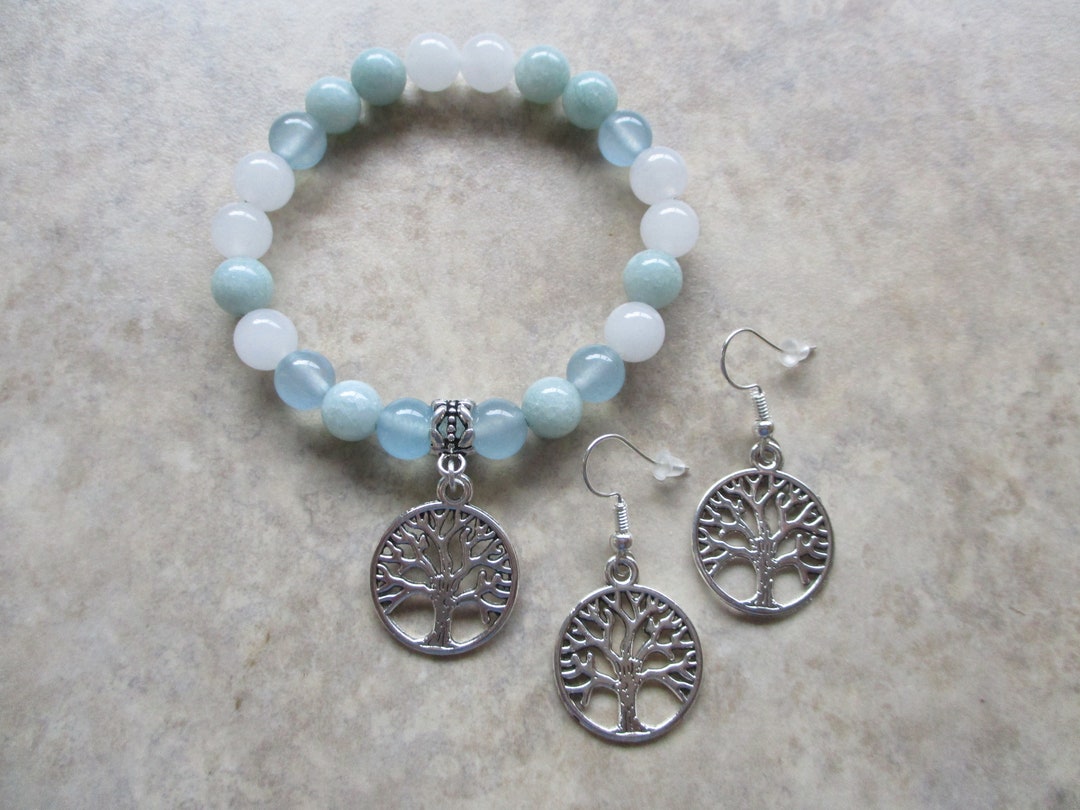 Stress/anxiety Bracelet With Tree of Life Earring's This is A Lovely ...