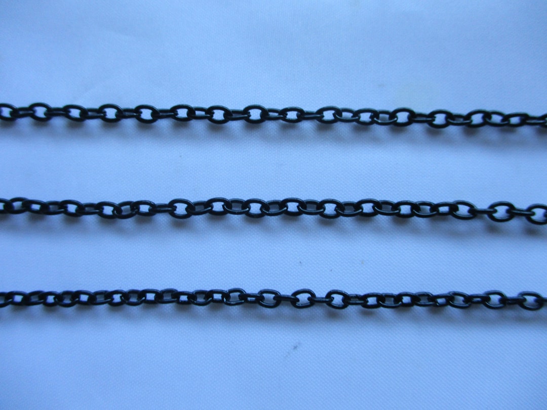 Set of Three Black Stainless Steel Link Neck Chains Perfect for Your ...