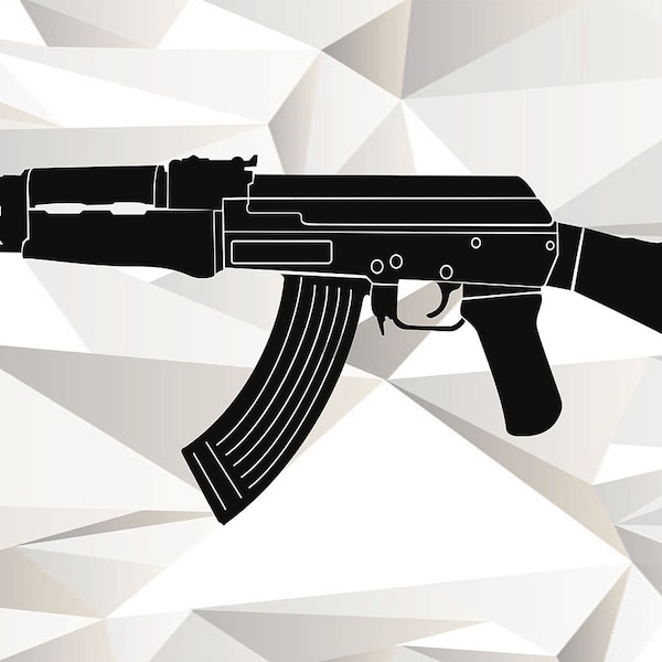 Ak 47 silhouette svg - Etsy México