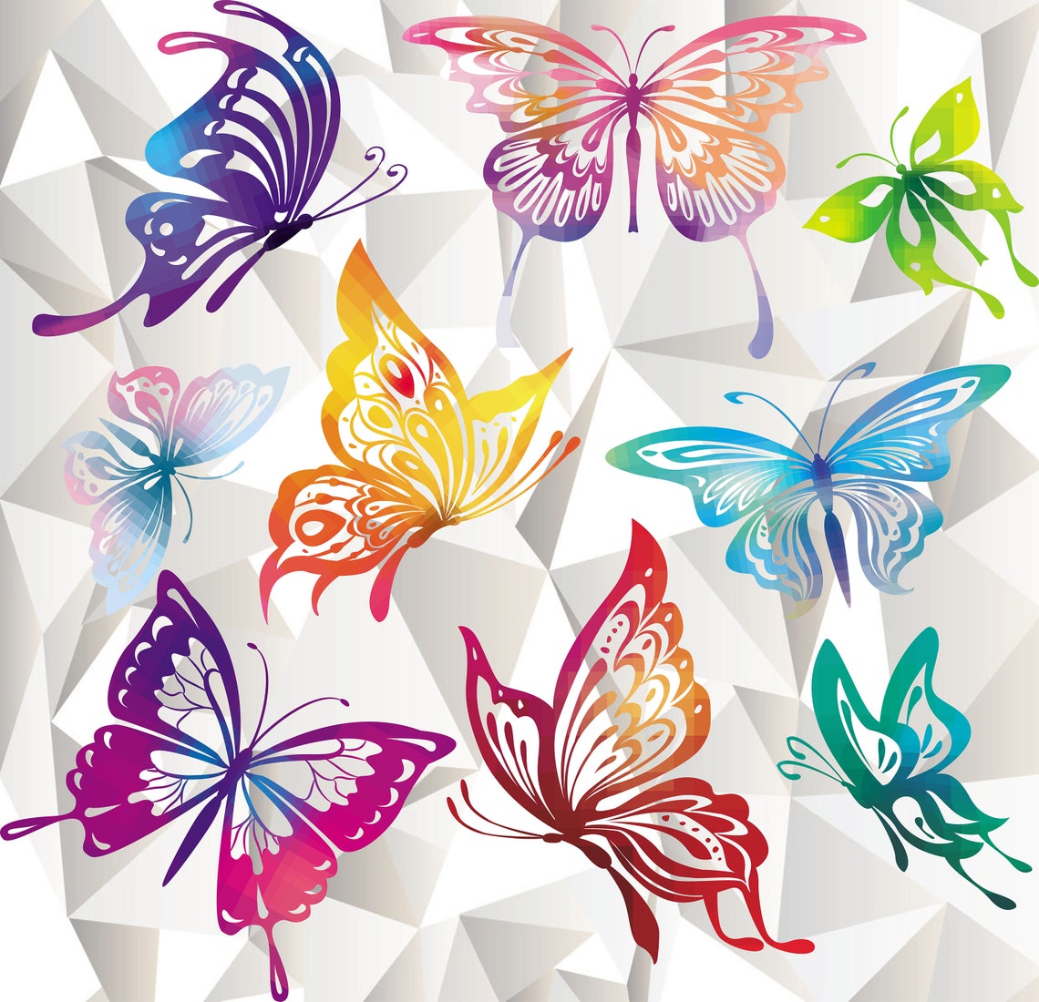 Colorful Butterfly SVG Bundle Clipart Butterfly Bundle Cut - Etsy