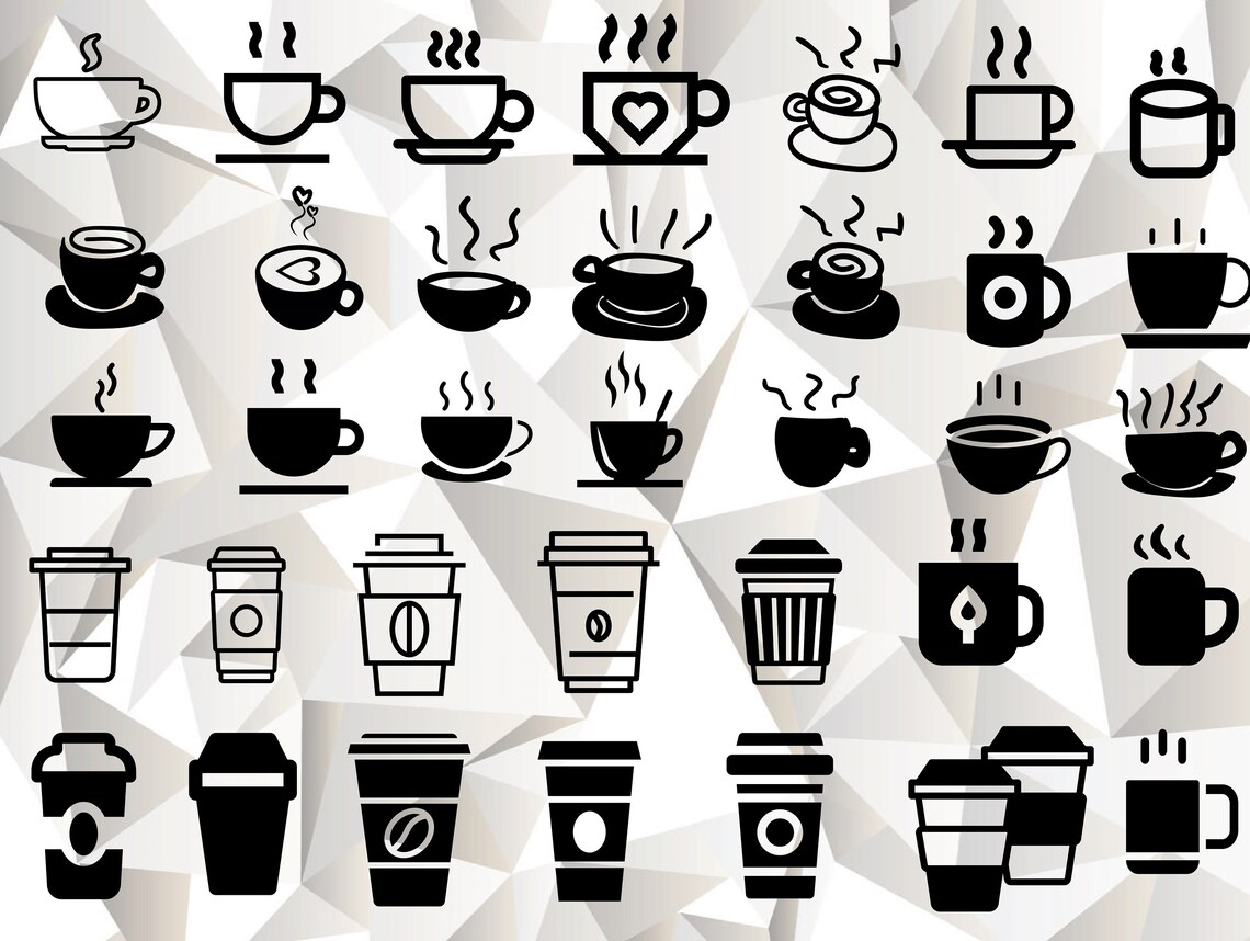 Coffee Cup Bundle SVG, Coffee Cup Clipart, Coffee Cup Cut Files for ...
