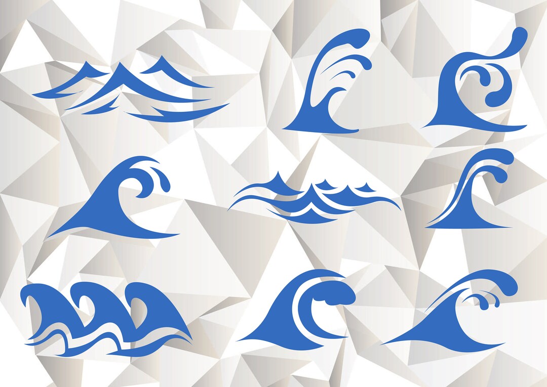 Wave Icons SVG Bundle, Wave Clipart, Wave Cut Files for Silhouette ...