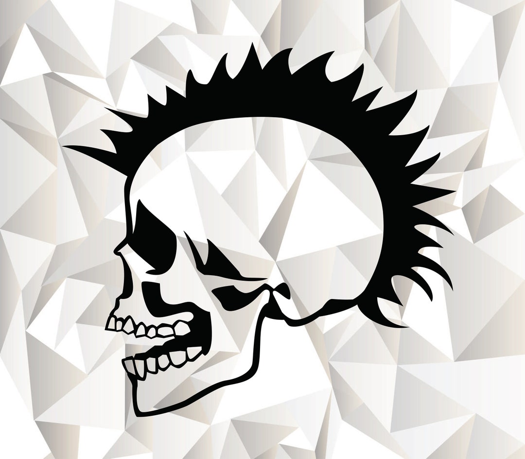 Punk Skull SVG, Punk Skull Clipart, Punk Skull Cut Files for Silhouette ...