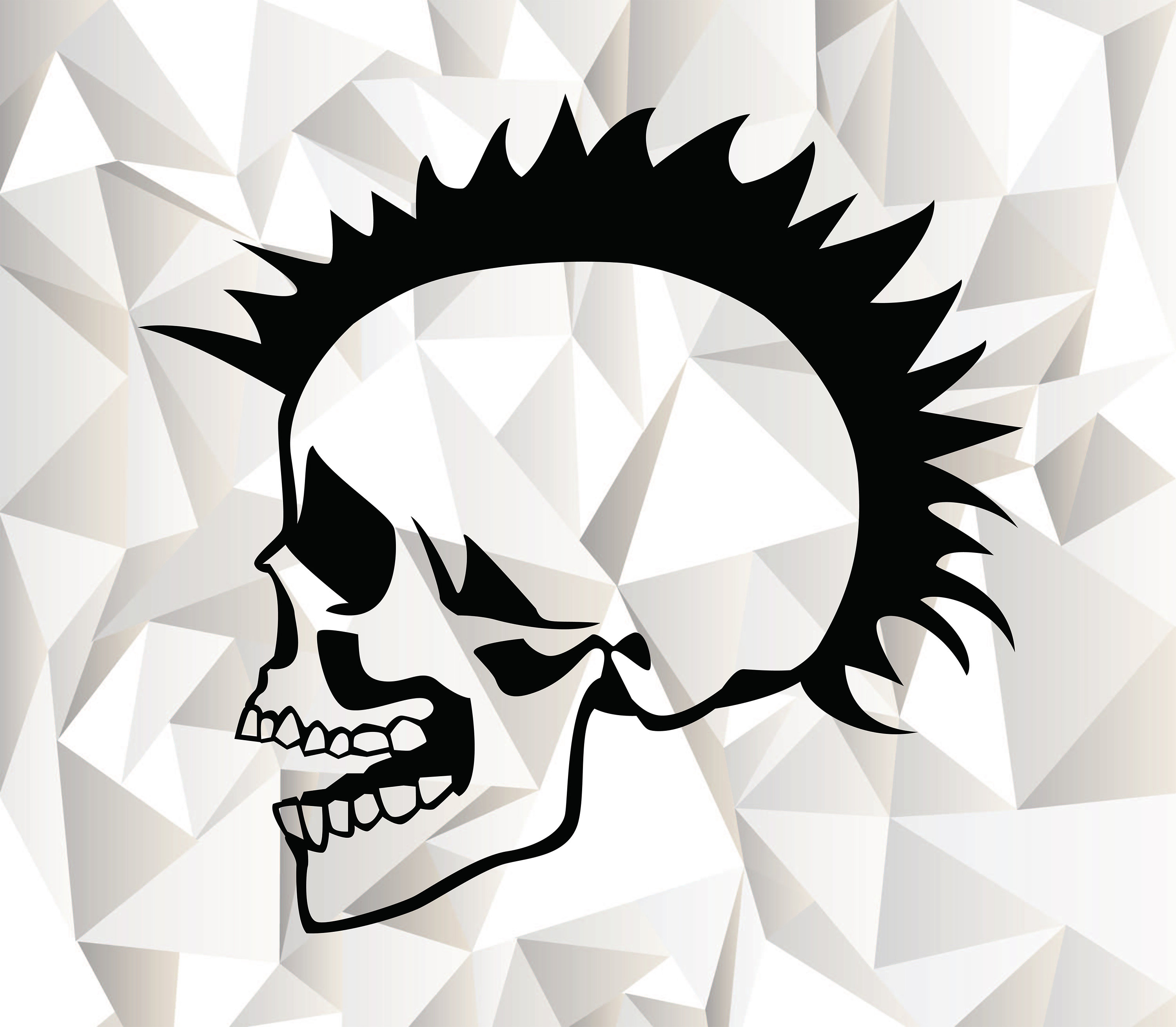 Punk Skull SVG, Punk Skull Clipart, Punk Skull Cut Files for Silhouette ...