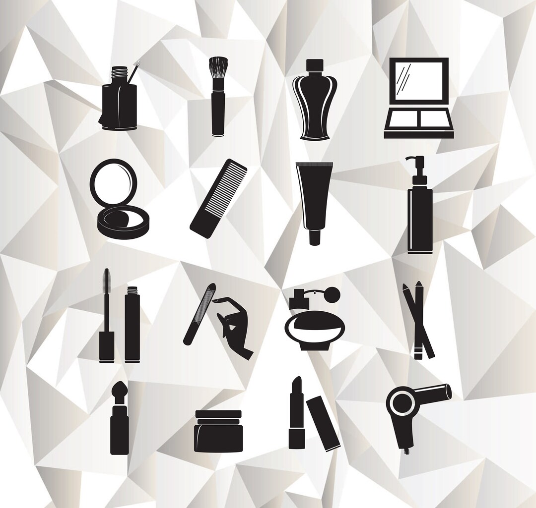 Make up Bundle SVG, Cosmetics Bundle Clipart, Make up Cut Files for ...