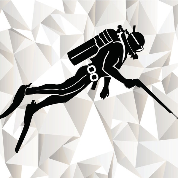 Diver Stencil - Etsy