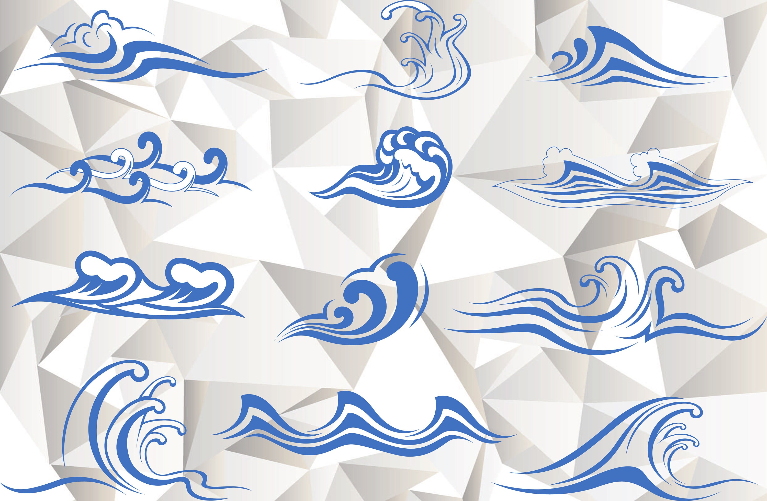 Wave Symbol SVG Bundle, Wave Clipart, Wave Cut Files for Silhouette ...