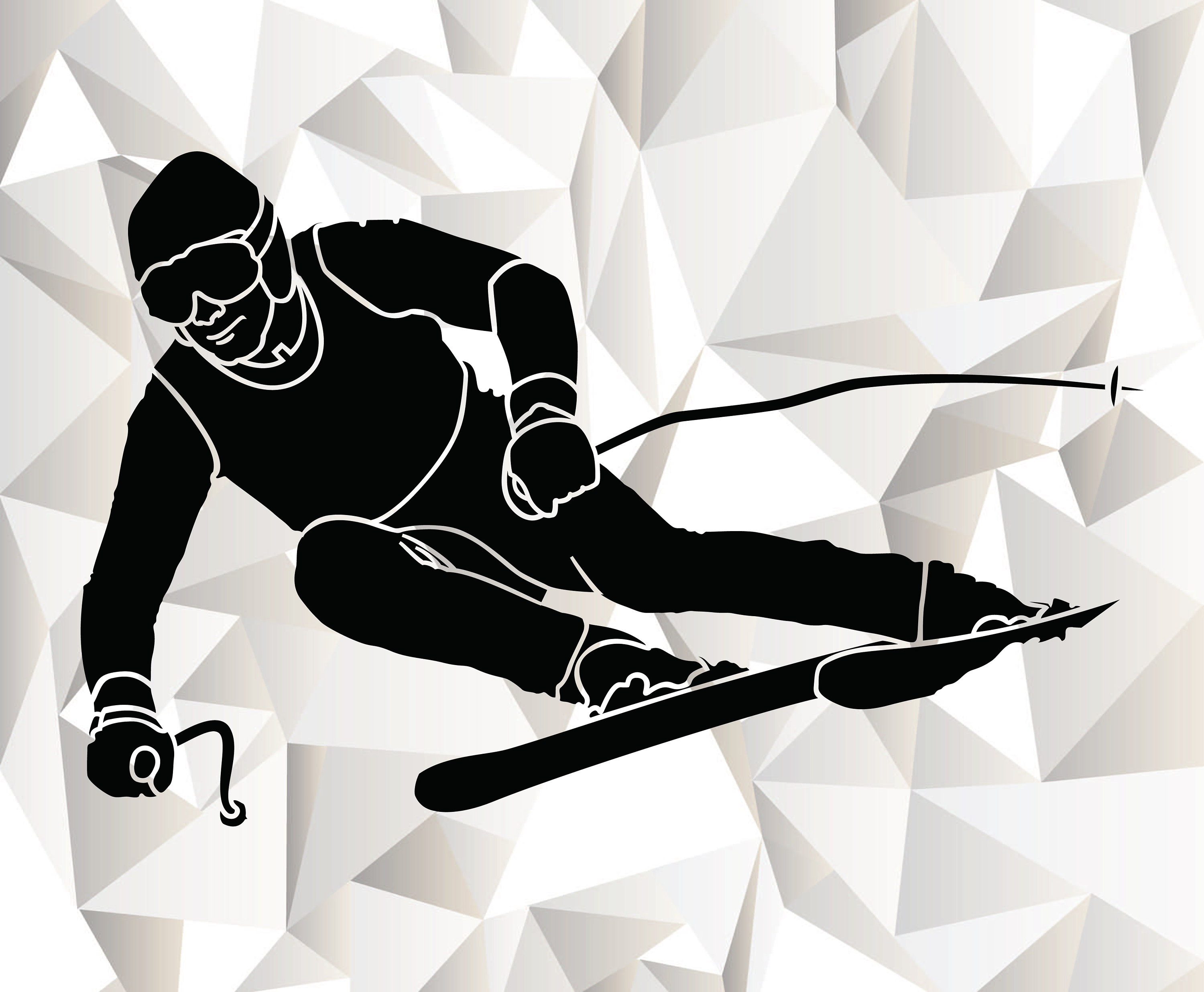 Skier SVG, Skier Clipart, Skier Cut Files for Silhouette, Skier Files ...