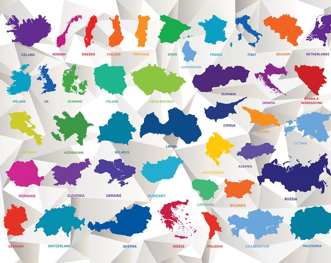 European Countries 3d Printed as Fridge Magnets. A Great Present for ...