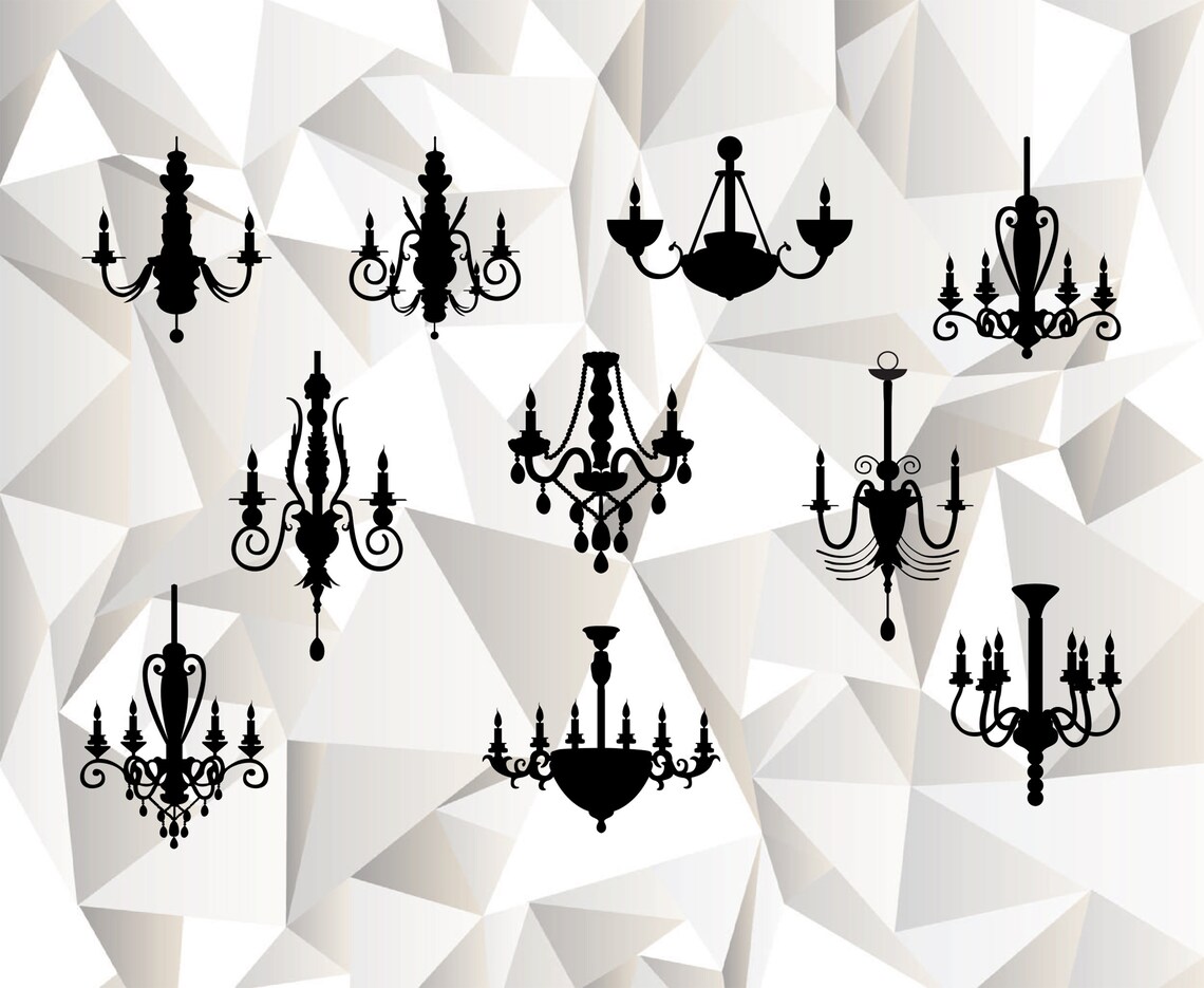 Chandelier Bundle SVG Chandelier Bundle Clipart Cut Files | Etsy