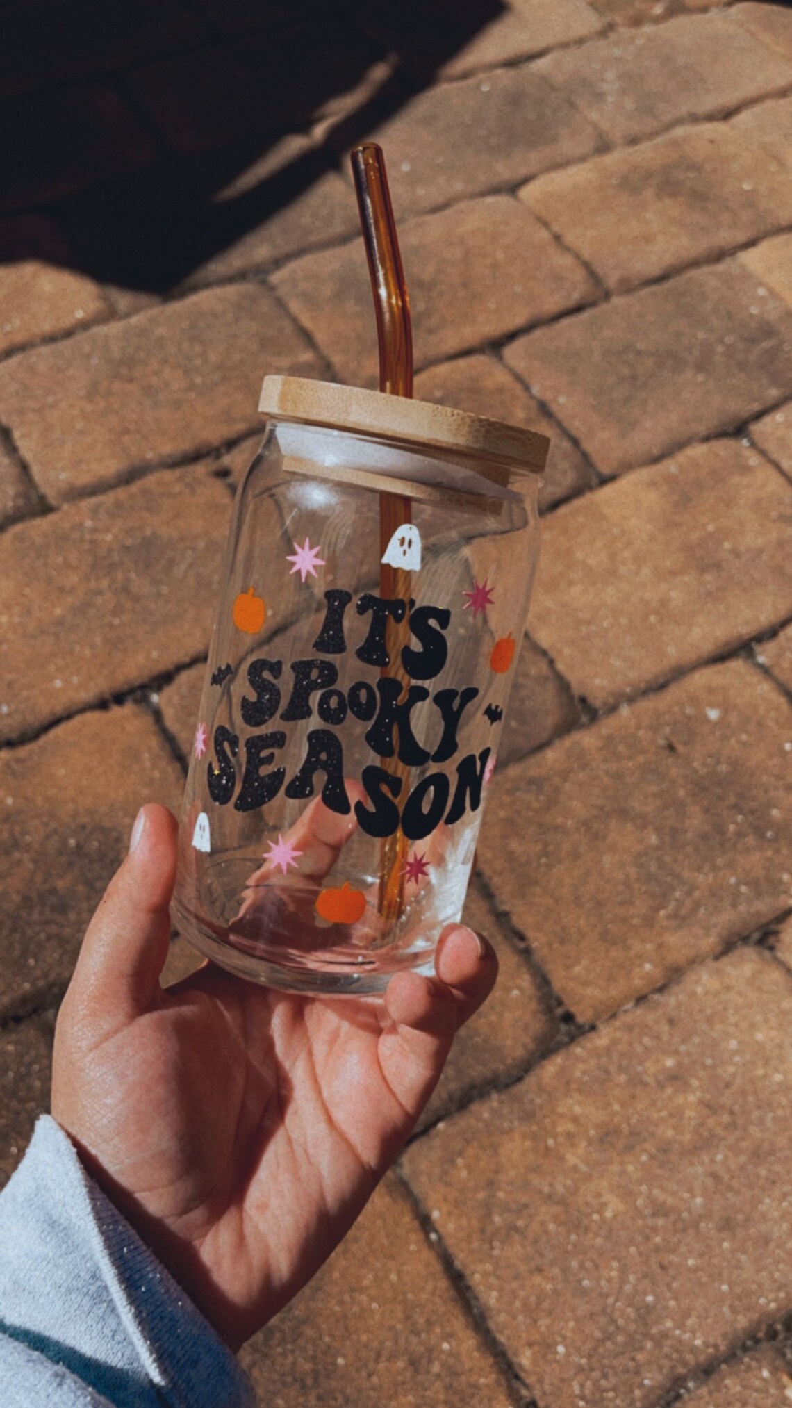 Spooky Season Cup Beer Can Glass Glass Cup Fall Cup Bamboo - Etsy